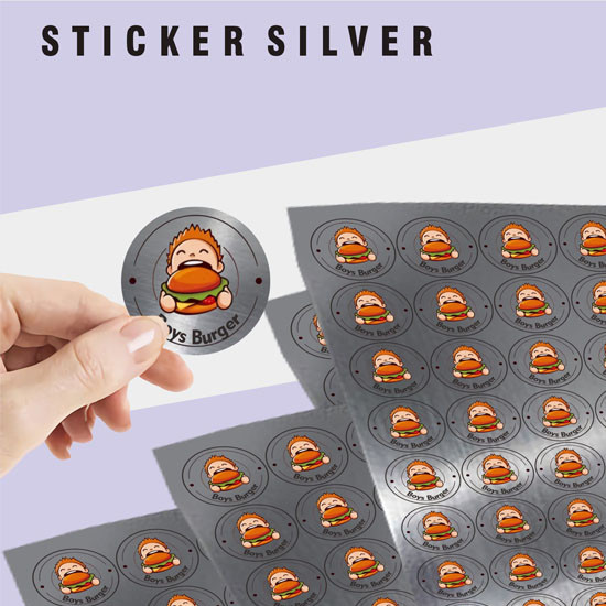 Cetak Sticker Vinyl Silver Berkualitas Harga Murah